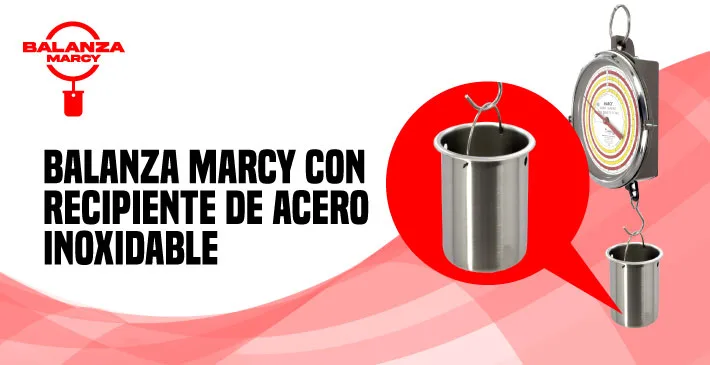Balanza marcy con recipiente de acero Inoxidable - Balanzas Marcy